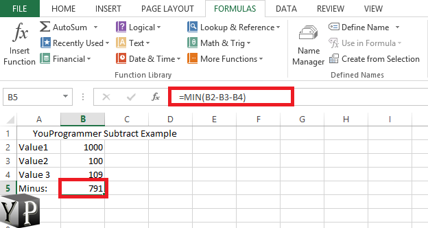 How To Subtract In Excel Spreadsheet YouProgrammer