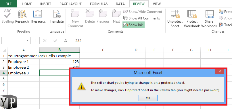 How To Lock Cells In Excel Spreadsheet - YouProgrammer