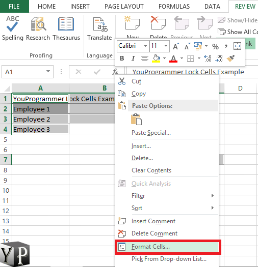 How To Lock Cells In Excel Spreadsheet YouProgrammer
